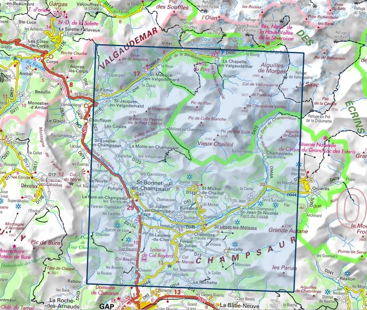 wandelkaart 3437OT Champsaur, Vieux Chaillol 1:25.000 - St-Bonnet-en ...
