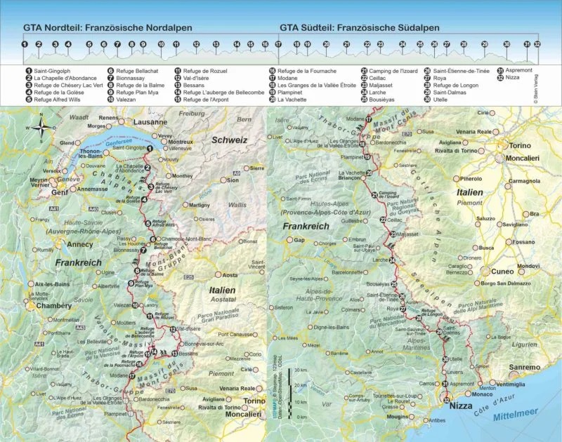 Outdoor Wanderfuhrer Frankreich: GR 5 Genfersee - Nizza | Meer van ...