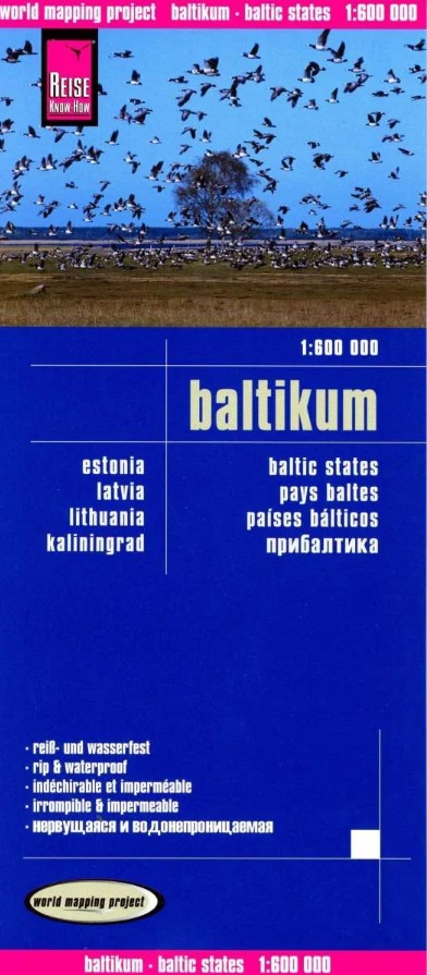 Baltische Staten (Baltikum) landkaart, wegenkaart 1:600.000 - Estland ...